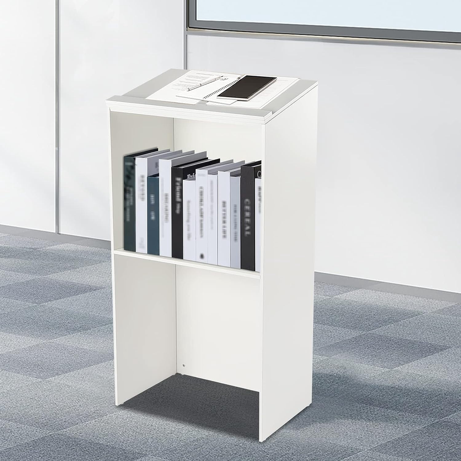 Fichiouy Wooden Podium Stand for Churches Reception, Classroom, Office ...