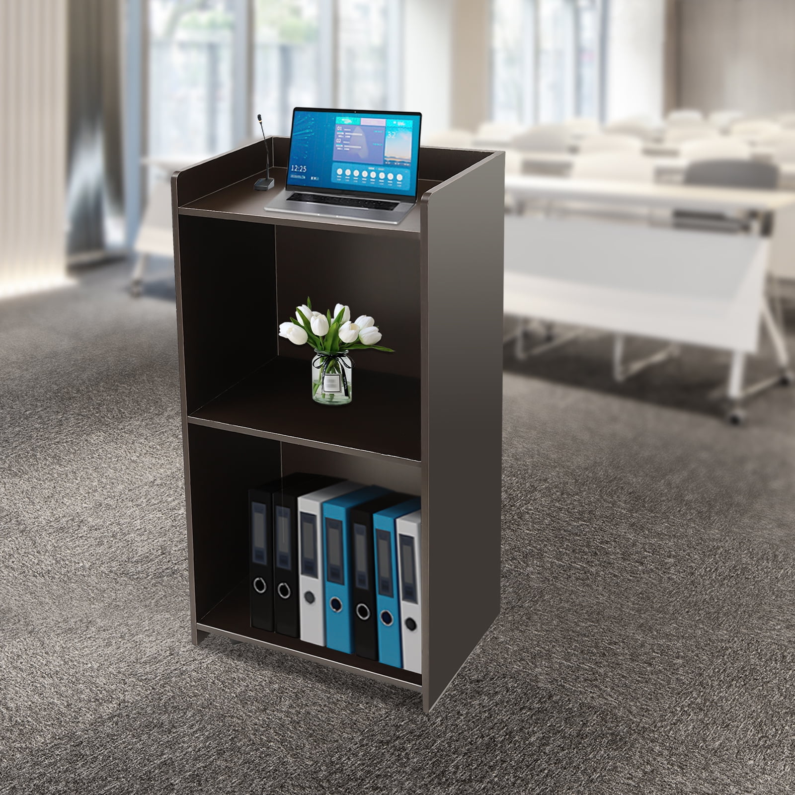 Fichiouy Wooden Podium Stand for Churches Reception, Classroom, Office ...