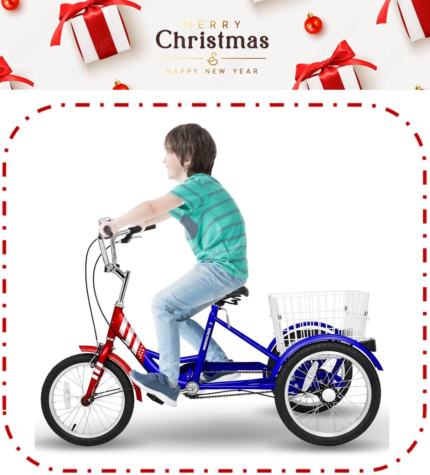 Ficisog 16" Tricycle for Beginner Riders,1-Speed Trike, 3 Wheels Bike ...