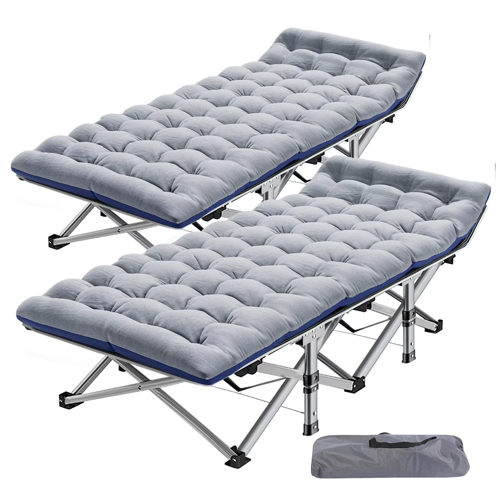 Ficisog Adults Folding Camping Cots 600lbs Double Layer Oxford Strong ...