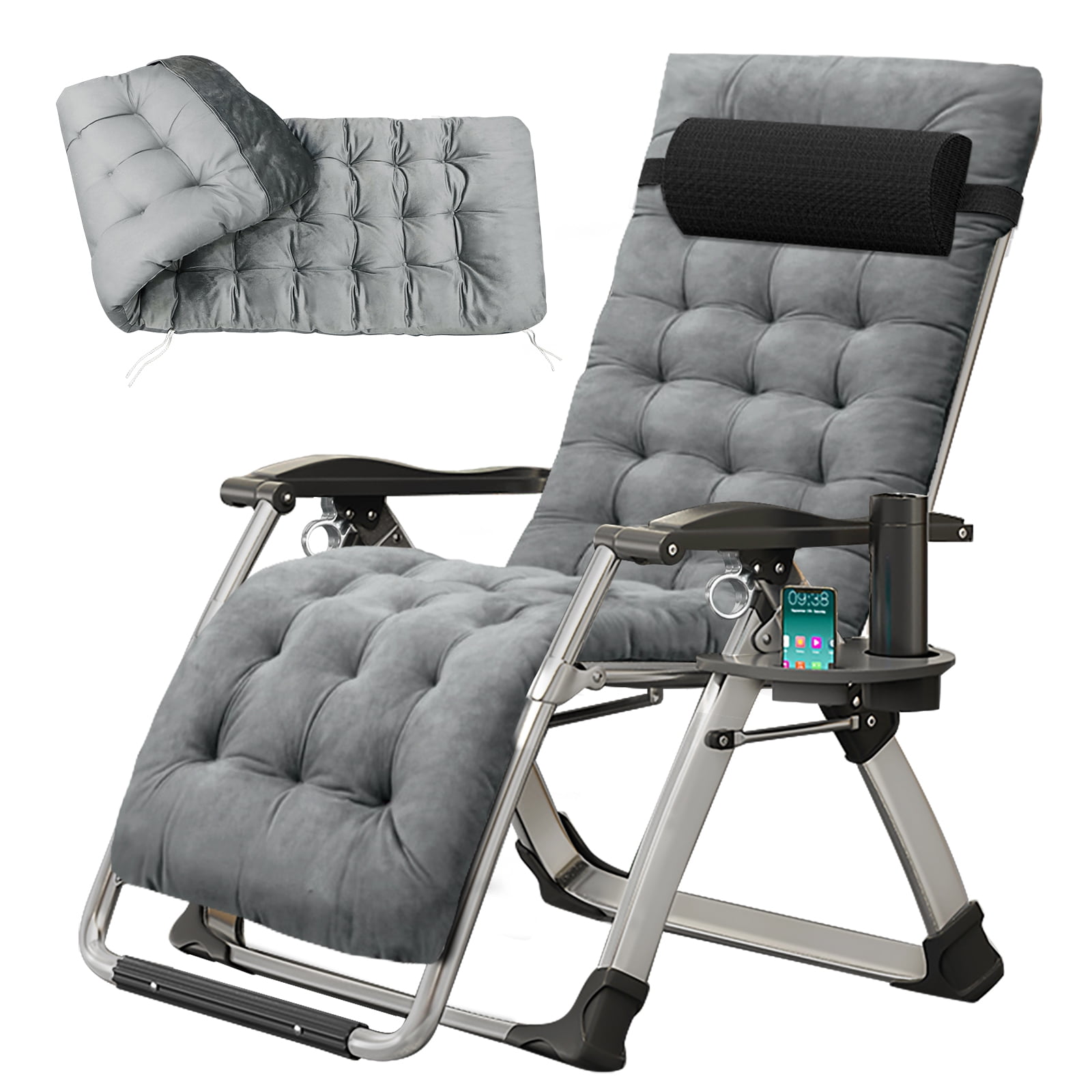 Ficisog Zero Gravity Chair, Outdoor Padded Lounge, Adjustable, 440lbs ...