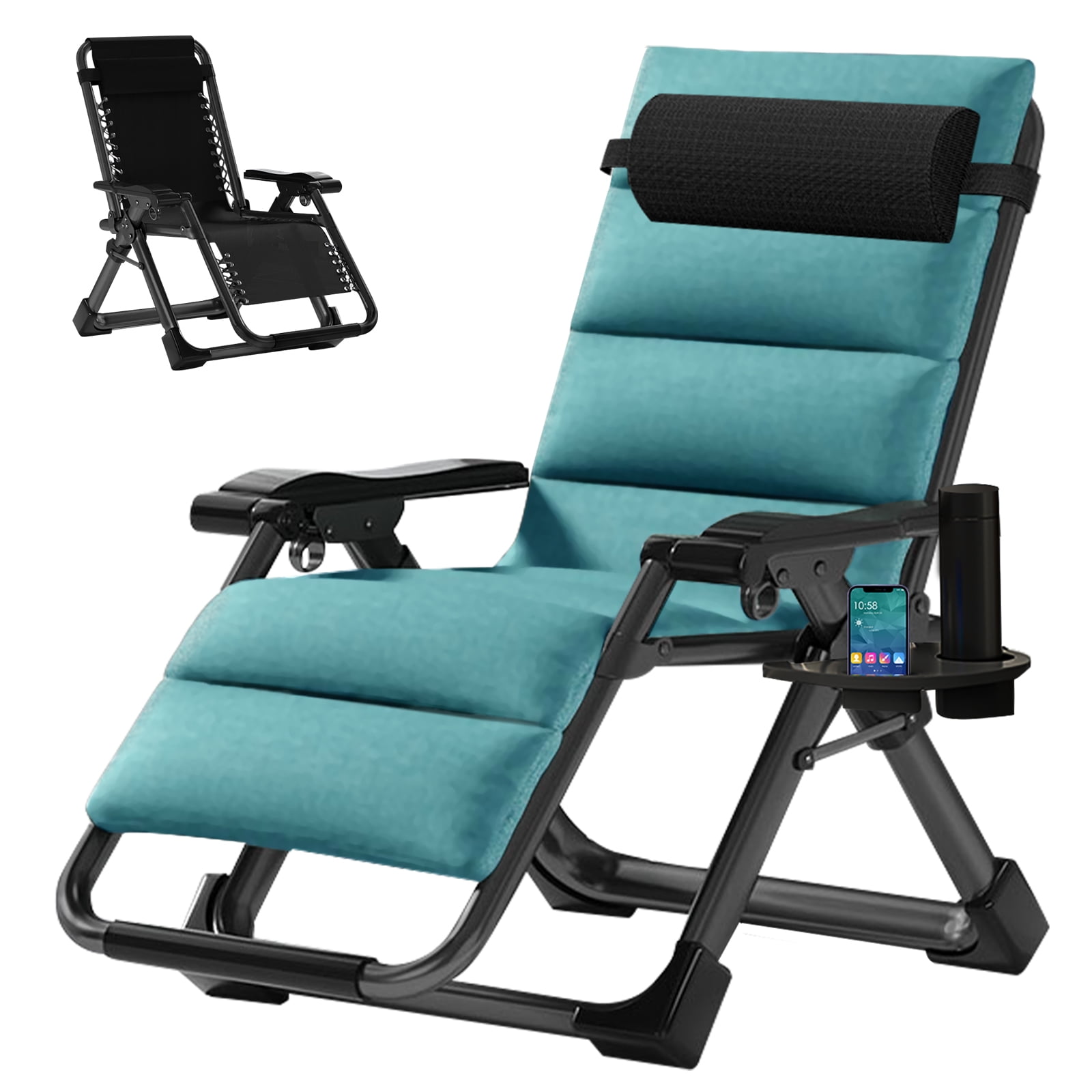Ficisog Zero Gravity Outdoor Lounge Chair with Side Table, Supports ...
