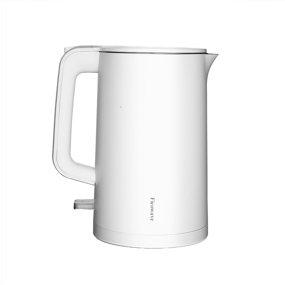 Ficowave Electric kettles, 1.7L Double Wall 100% Stainless Steel Kettle ...