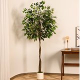 Ficus Artificial Tree 7ft Tall Fake Ficus Tree for Home Decor Indoor ...