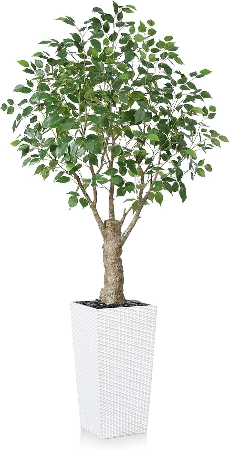 Ficus Artificial Trees Indoor Outdoor, 6ft Tall Fake Ficus , Large Faux ...
