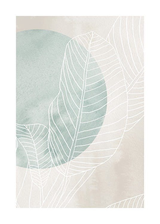 Ficus Line Drawing Print Wall Art, Modern Wall Decor For Living Room ...