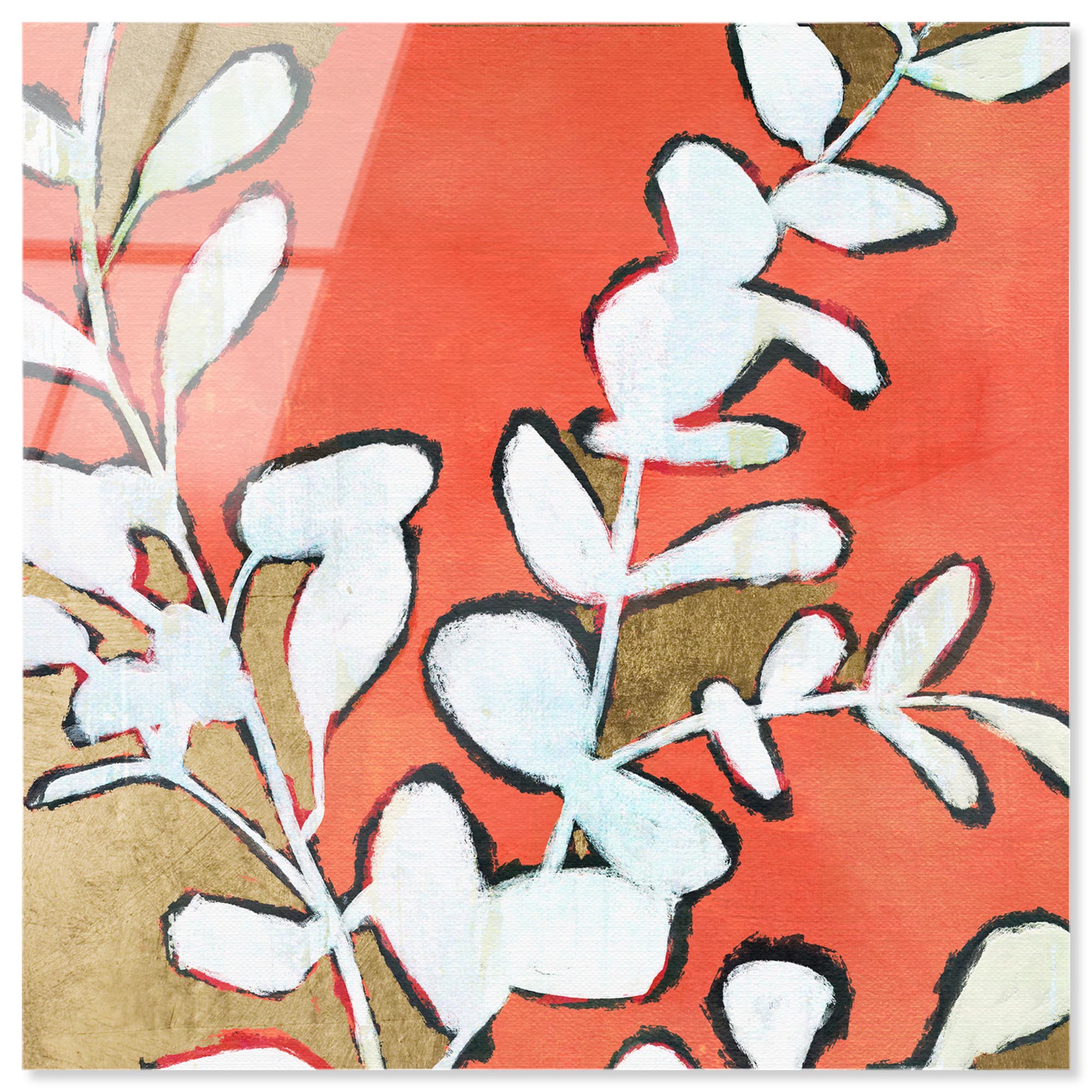 Ficus Peach Shade Leaves Acrylic Print Palm Leaf Wall Art by Art Remedy ...