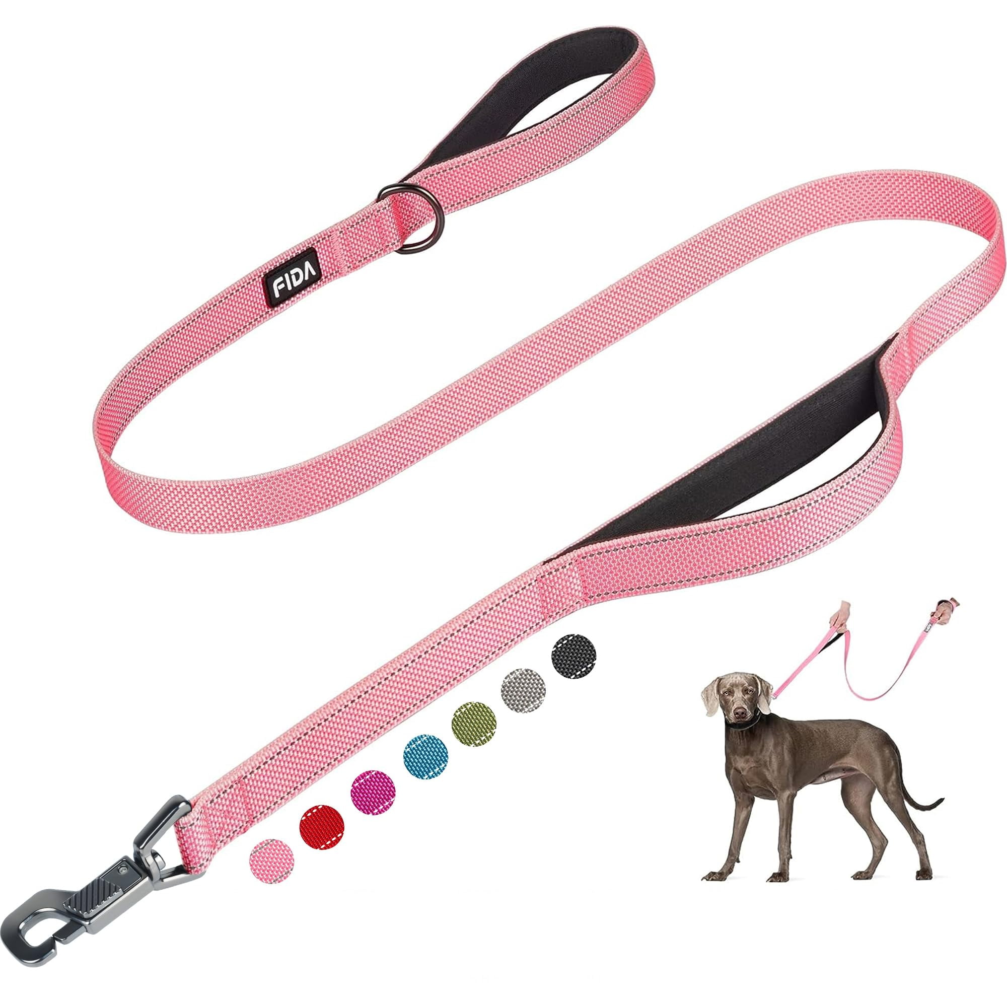 Fida 5 FT Heavy MZF22 Duty Dog Leash with 2 Comfortable Padded Handles, Traffic Handle ...