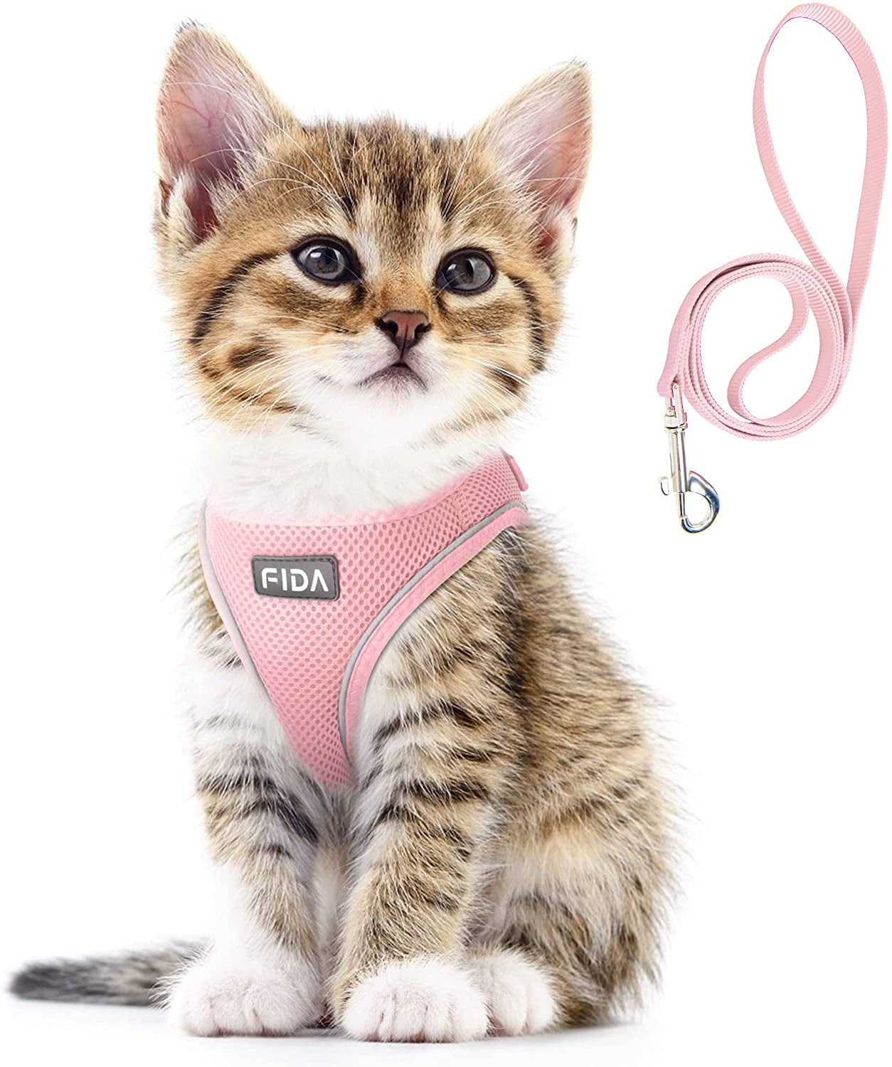 Fida Kitty Leash and Harness Set, Pink, No-Choke, Reflective ...