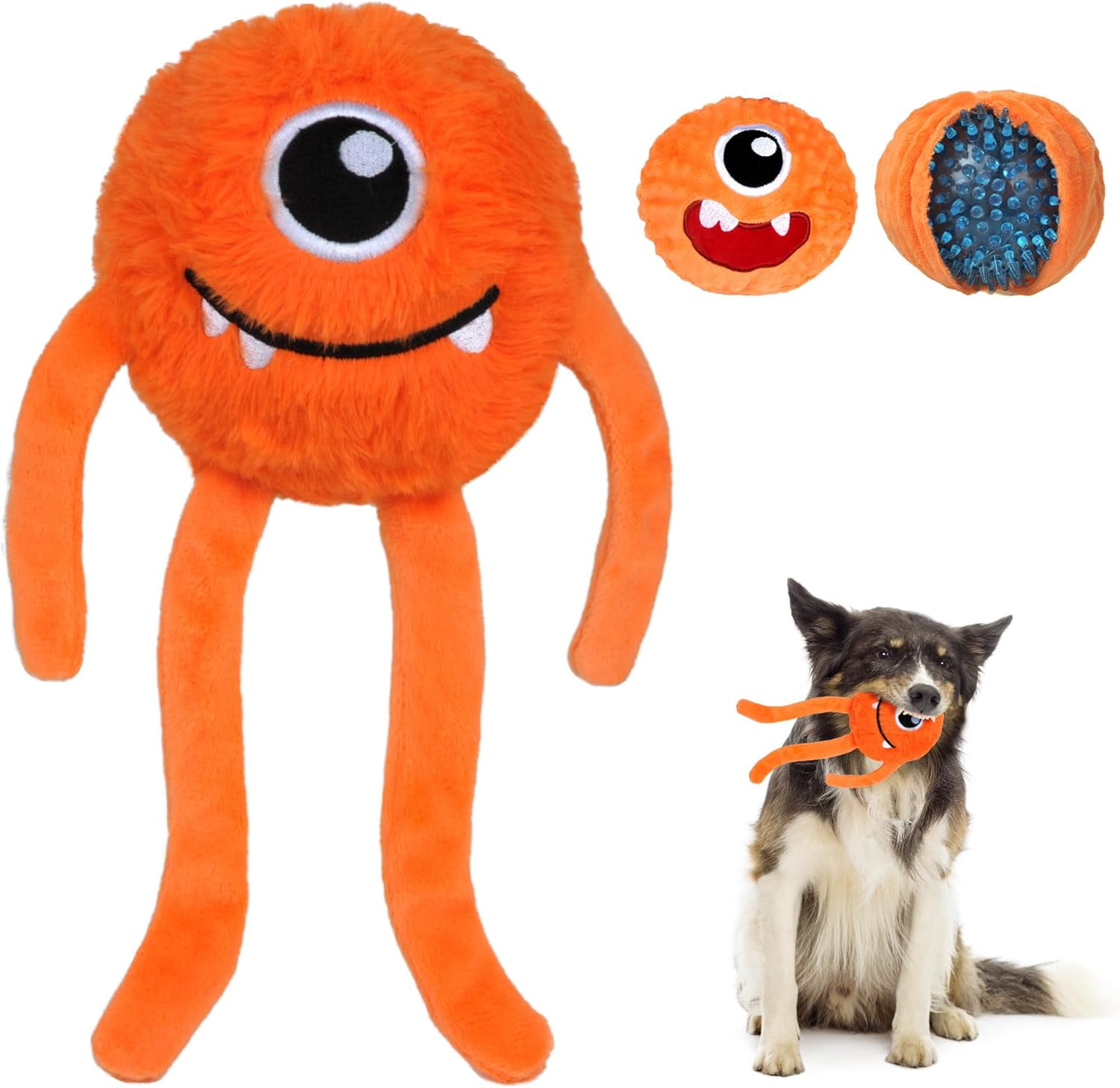 Fida Dog Chew Toys for Aggressive Chewers(3in1), Squeaky Dog Toys for ...