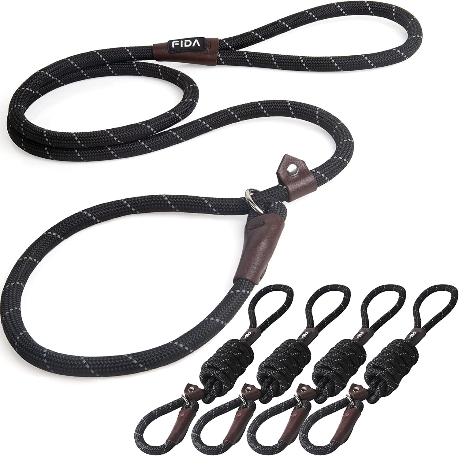 Fida Durable Slip Lead Bulk Pack of 5, Heavy Duty 1/2" x 6 FT ...