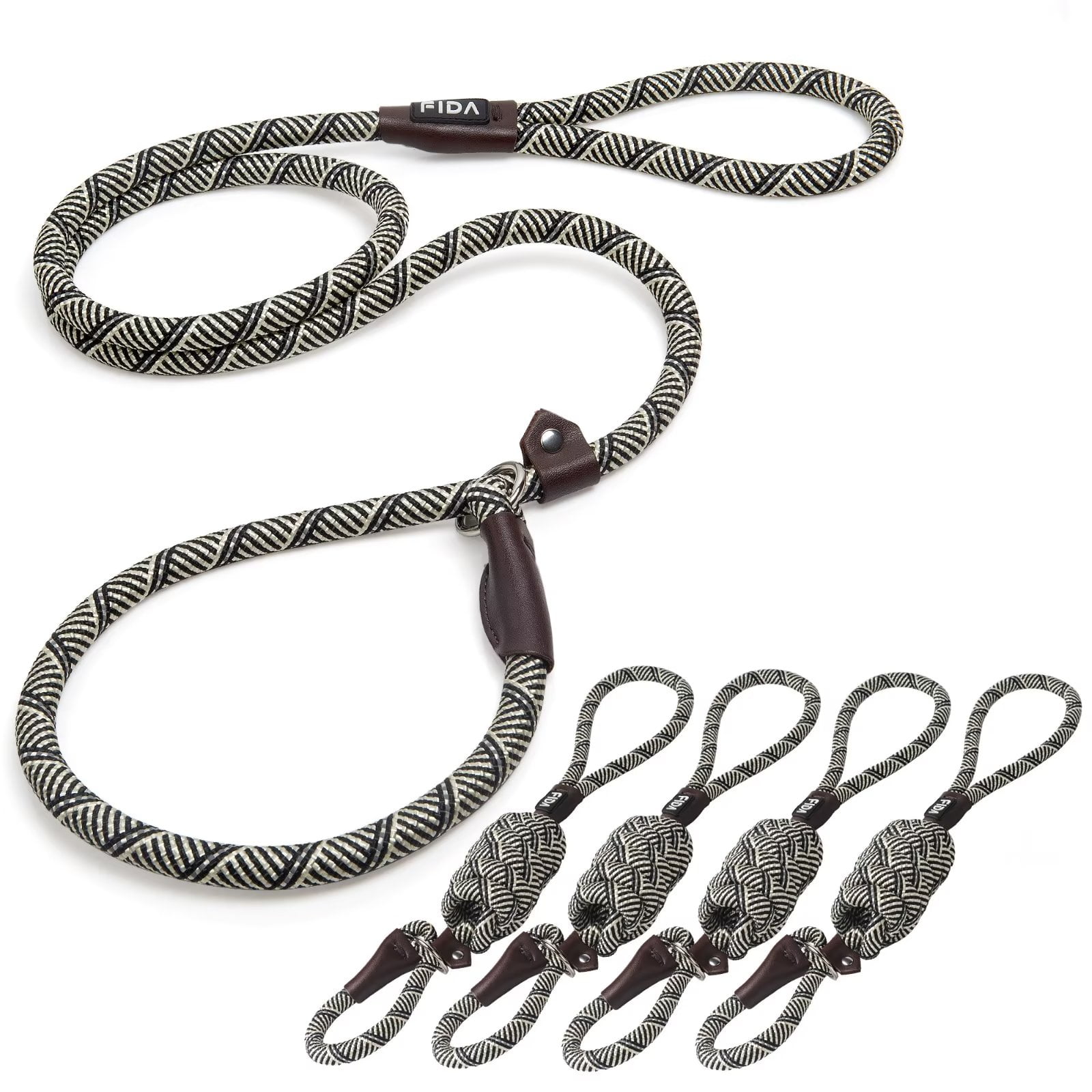 Fida Durable Slip Lead Dog Leash Bulk Pack of 5, Heavy Duty 1/2" x 6 FT ...