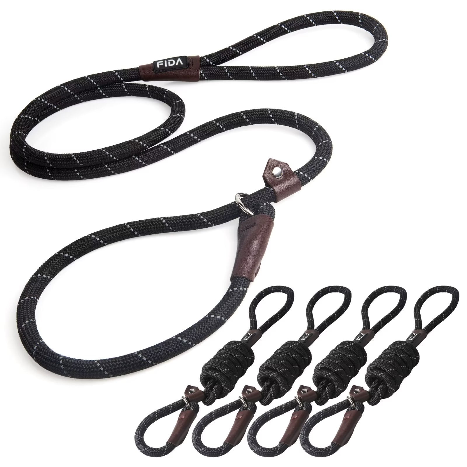 Fida Durable Slip Lead Dog Leash Bulk Pack of 5, Heavy Duty 1/2" x 6 ft ...