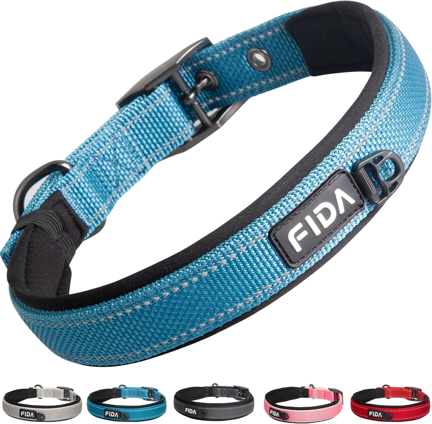 Fida Heavy Duty Dog Collar, Soft Neoprene Padding, Adjustable ...