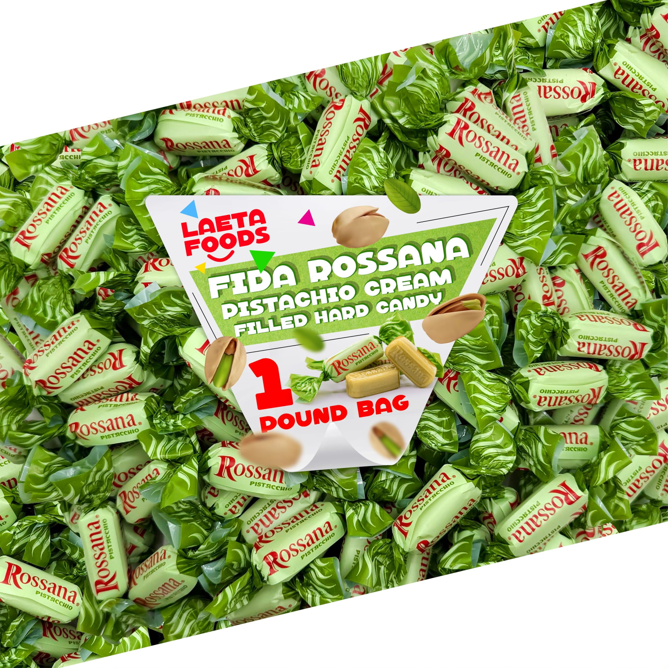 Fida Rossana Pistachio Hard ESF27 Candy | 1 Pound Bag - About 75 Count ...
