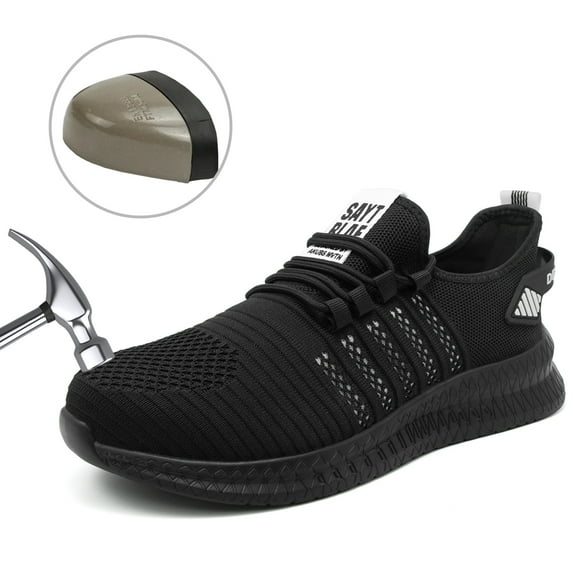 Fidabo Steel Toe Shoes for Men and Women Comfortable Lightweight Work ...