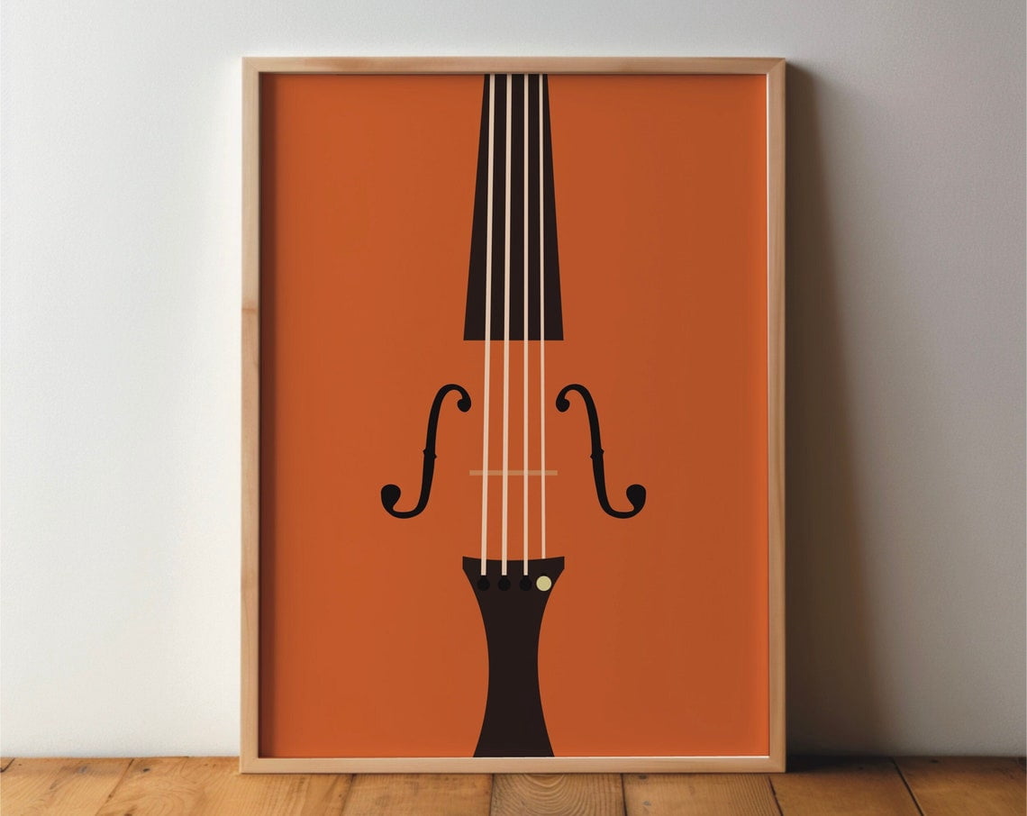 Fiddle, Violin Poster - Picture, Art, Minimal, Modern, Music, Hobby ...