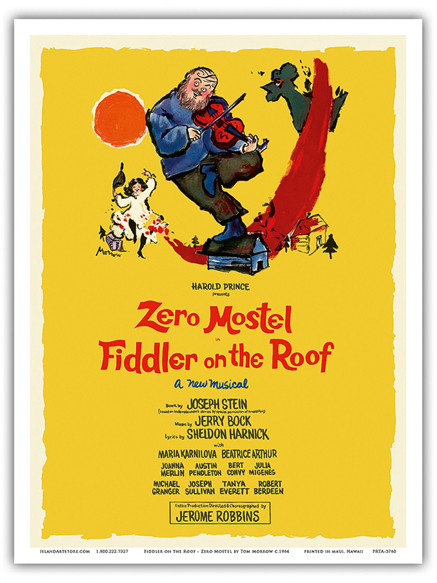Fiddler on the Roof - Starring Zero Mostel - Musical by Harold Prince ...