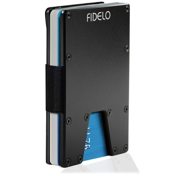 Fidelo Men's Minimalist Wallet - Slim RFID 3K Carbon Fiber, 2 Steel ...