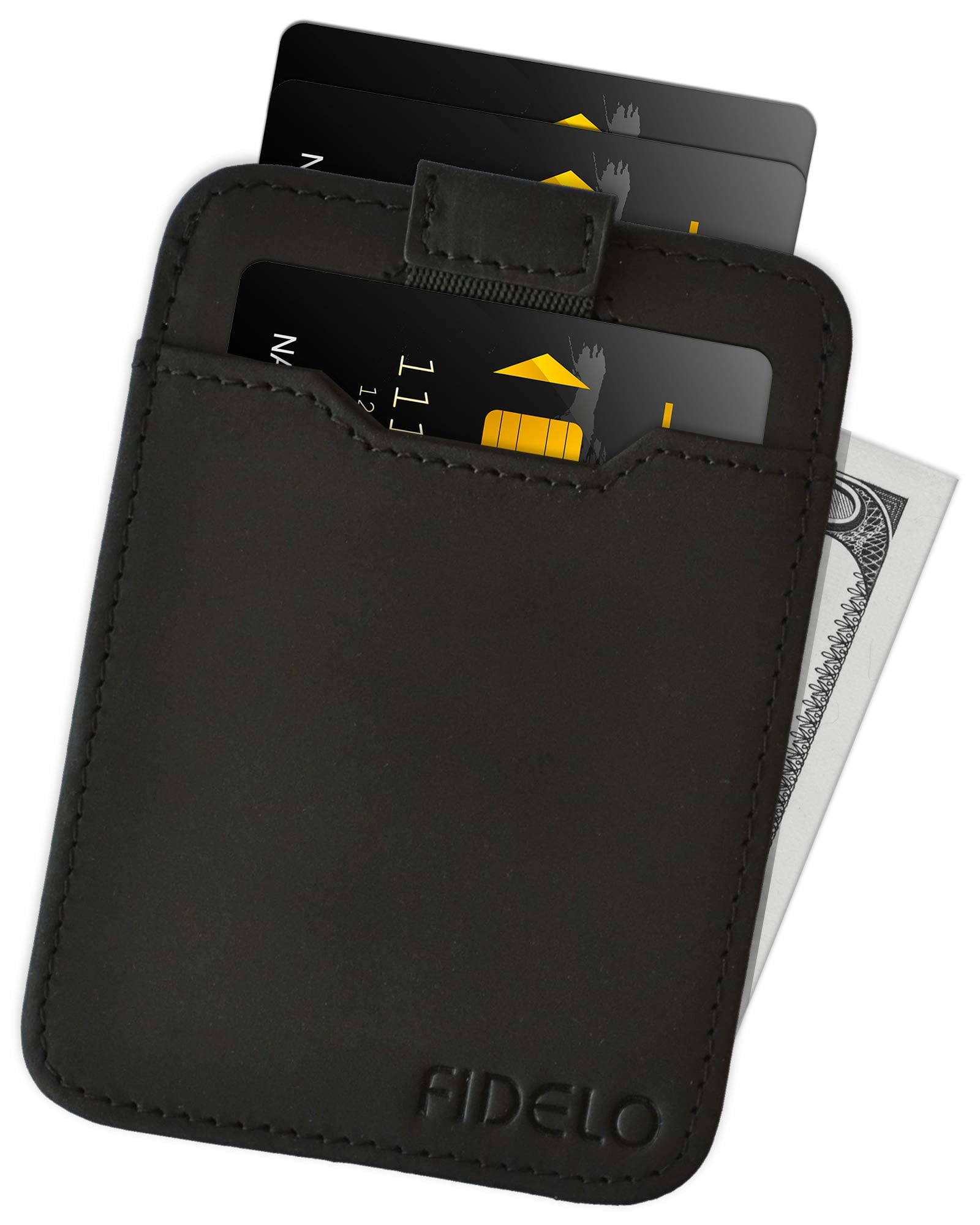 Fidelo Minimalist Wallet - Defy Black Crazy Horse, RFID Blocking ...