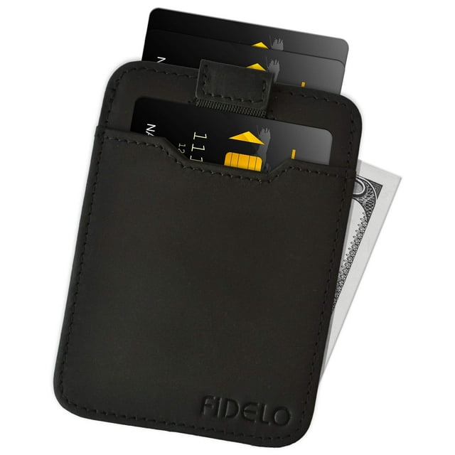 Fidelo Minimalist Wallet - Defy Black Crazy Horse, RFID Blocking ...