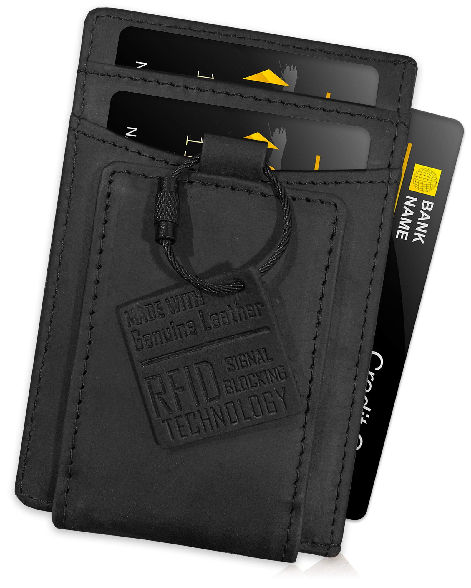Fidelo Minimalist Wallet - Maverick Black Crazy Horse (89 Characters ...
