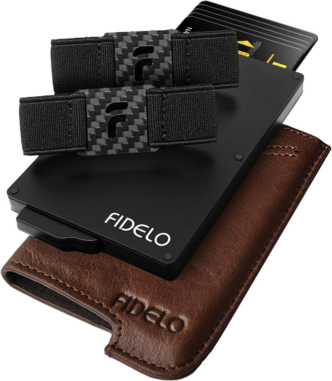 FIDELO Minimalist Wallet, Vintage Brown, RFID Blocking, Small Credit ...