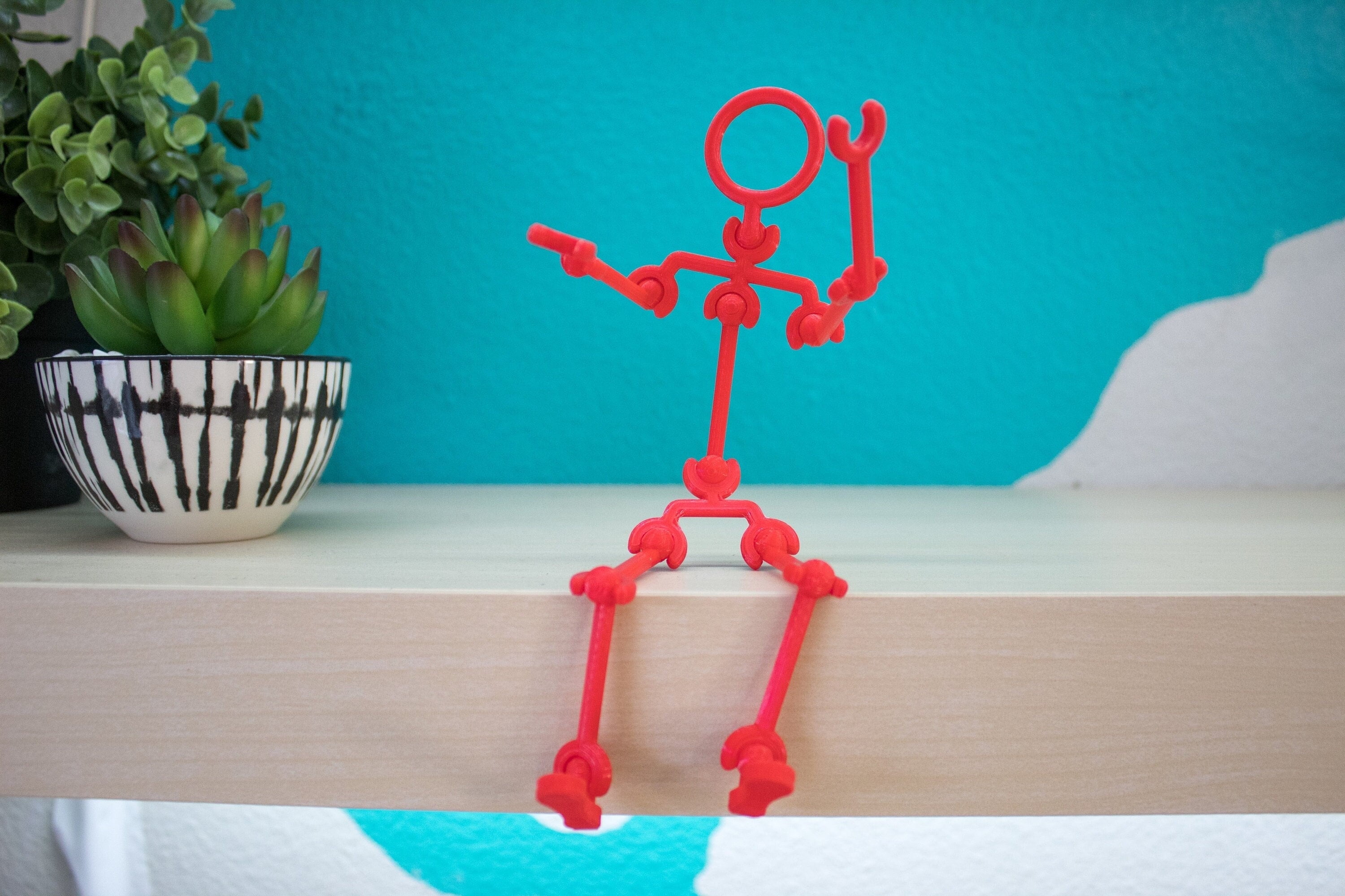 Clever Contraption Flexible Fidget Stick Figures – 8" Tall Articulating ...