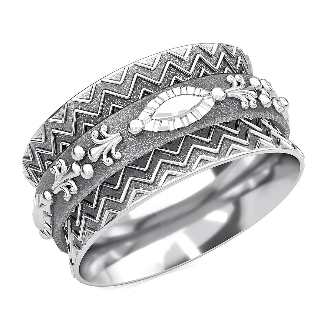 Shop LC Fidget Anxiety Ring for Women 925 Sterling Silver Spinning ...