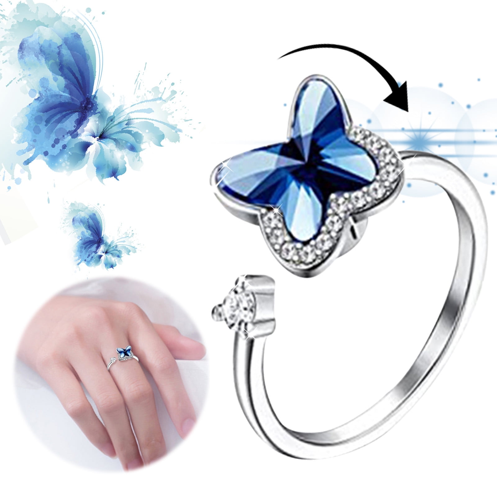 Fidget Anxiety Rings For Rings For Anxiety Adjustable Open Fidget Ring ...