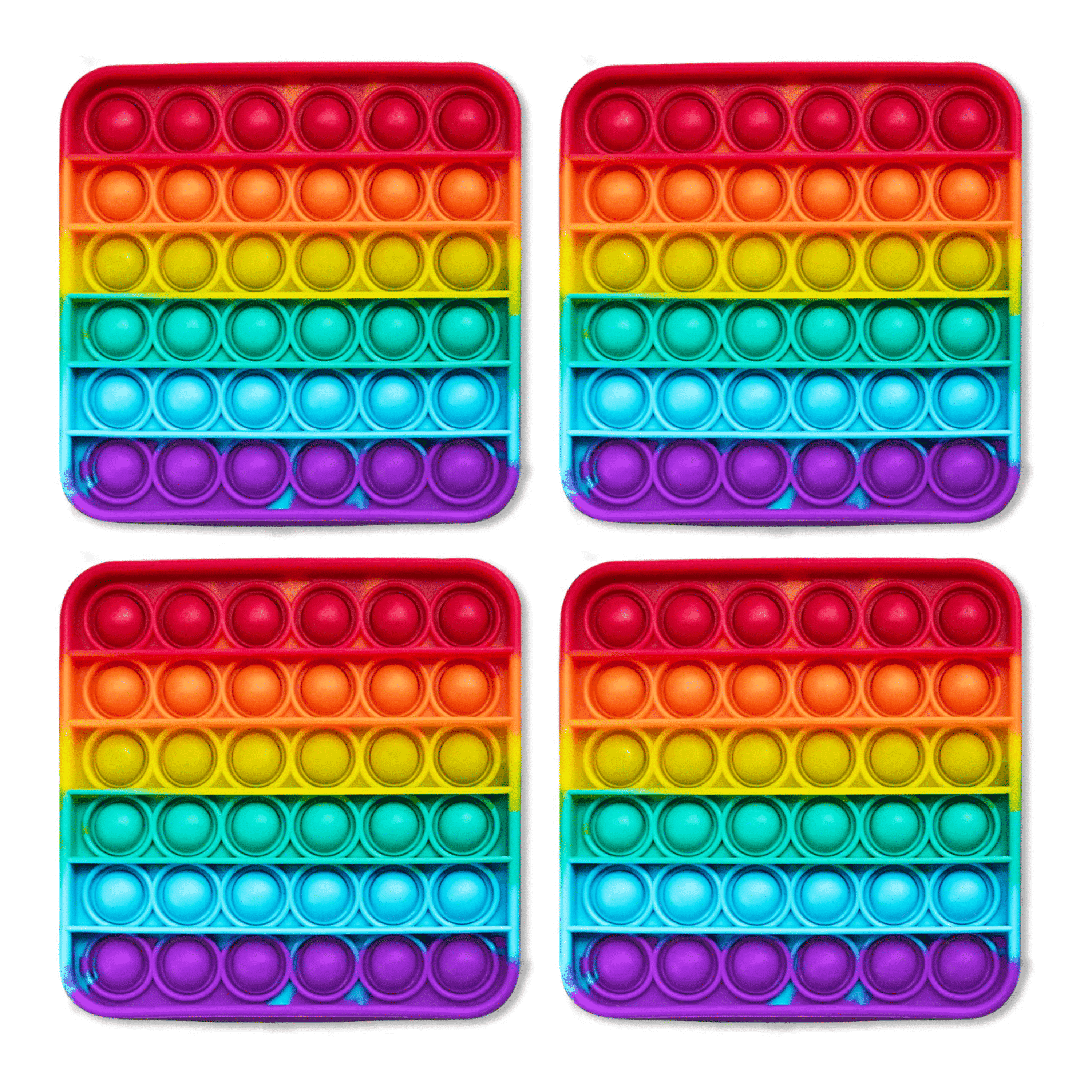 The Fidget Game Rainbow Popping Mats (4 Pack): Sensory Toys for Kids ...