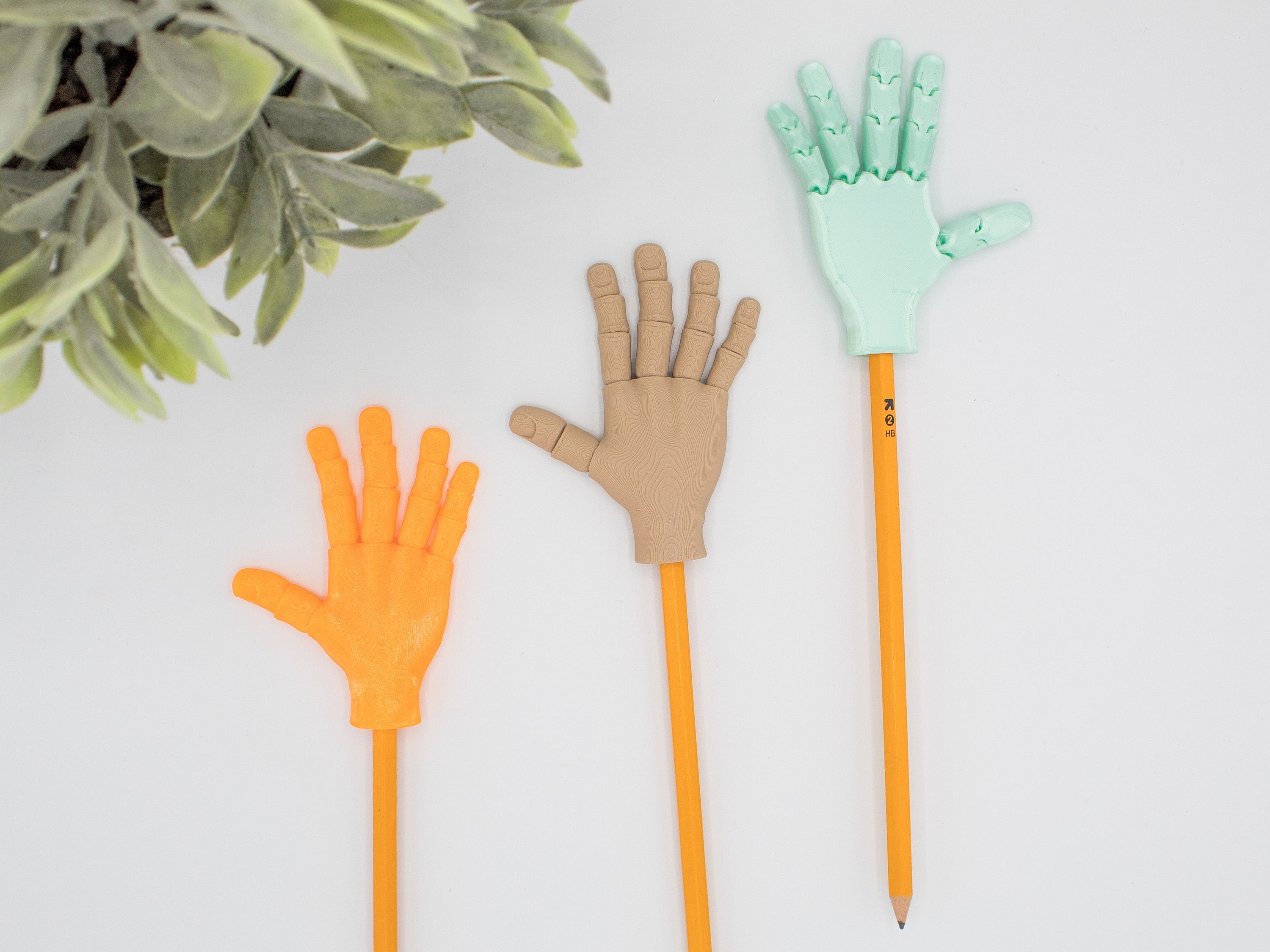 Fidget HAND PENCIL TOPPERS | Flexible Articulating 3d Printed Pencil ...