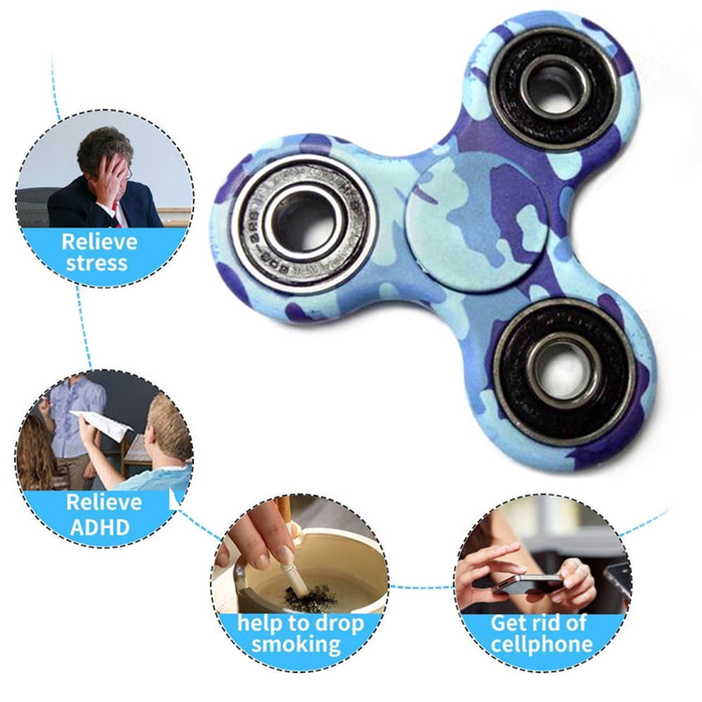 Fidget Hand Camouflage Tri-Spinner EDC Focus Toy for ADHD Anxiety Adult ...