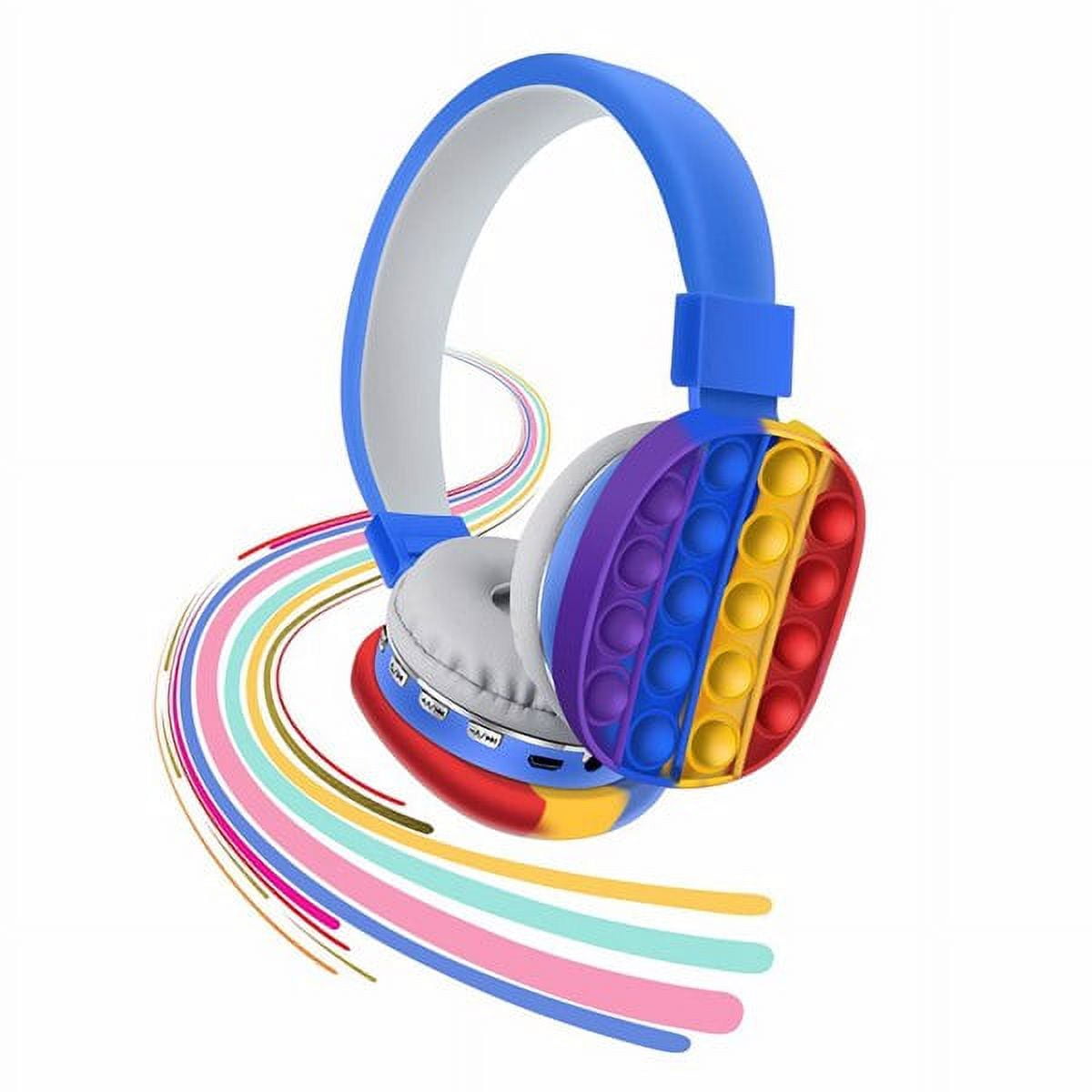 Fidget Headphones Kids Toy Headset, Wireless Bluetooth Headphone Pop Bubble On-Ear Headphone ...