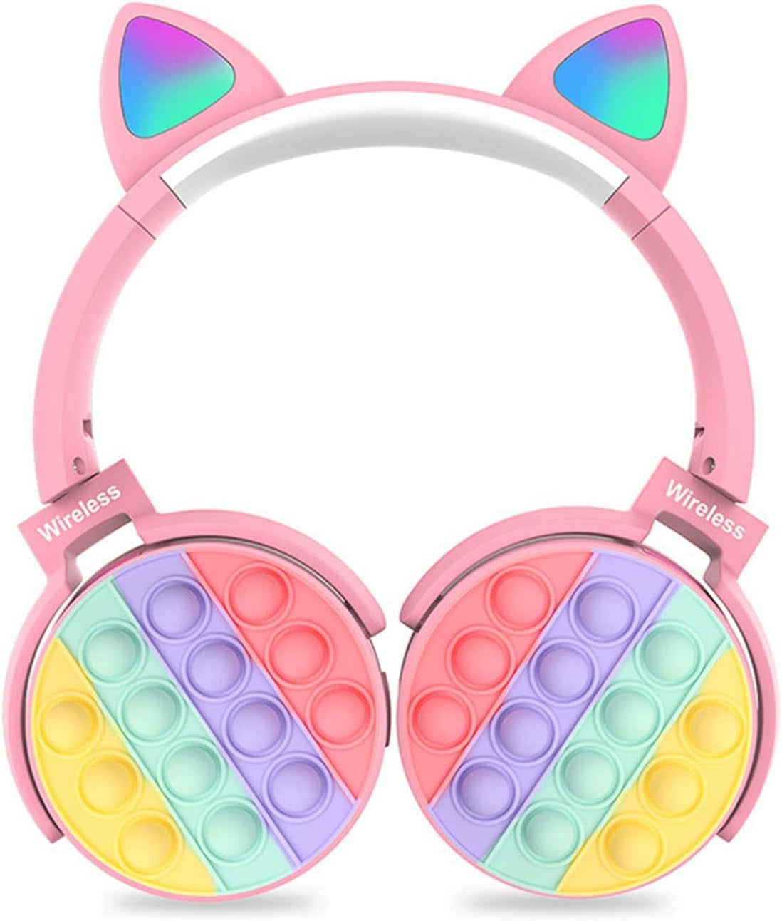 Fidget Headphones Kids Toy Headset, Wireless Bluetooth Headphone Pop ...