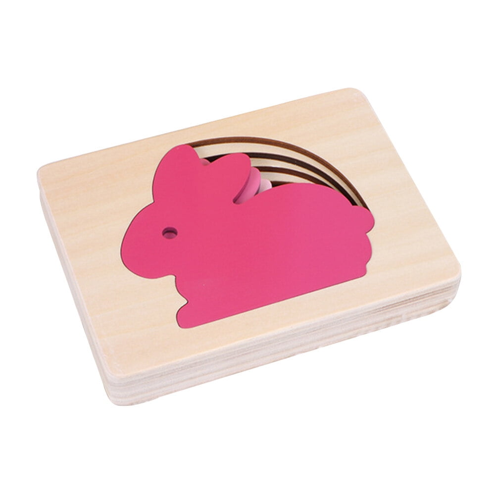 Fidget Rabbit Shape Sorting Puzzles Toy Toddler Kid Kids Child Pink ...