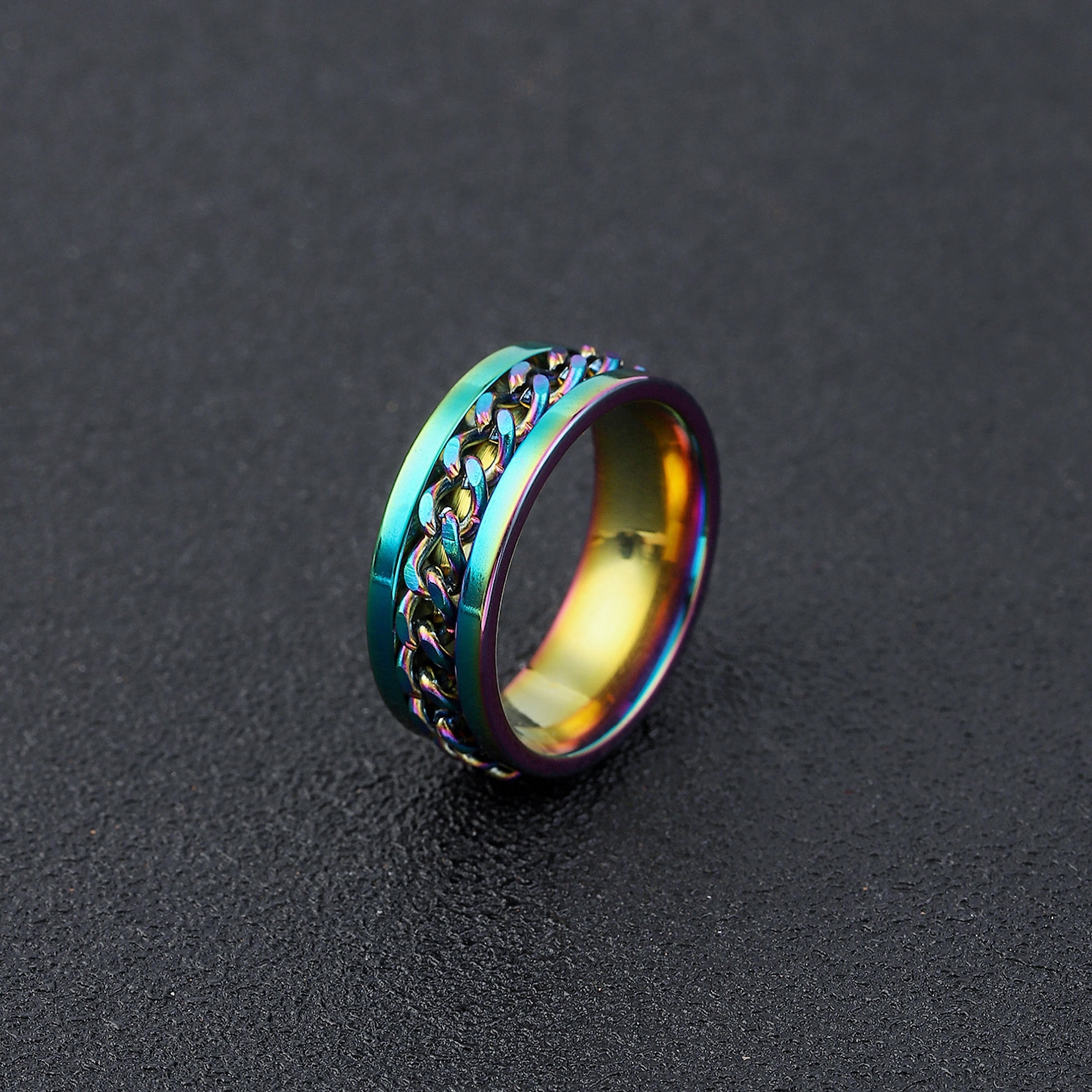 Fidget Ring Anniversary Gifts Anxiety Ring for Women and Men Couple ...