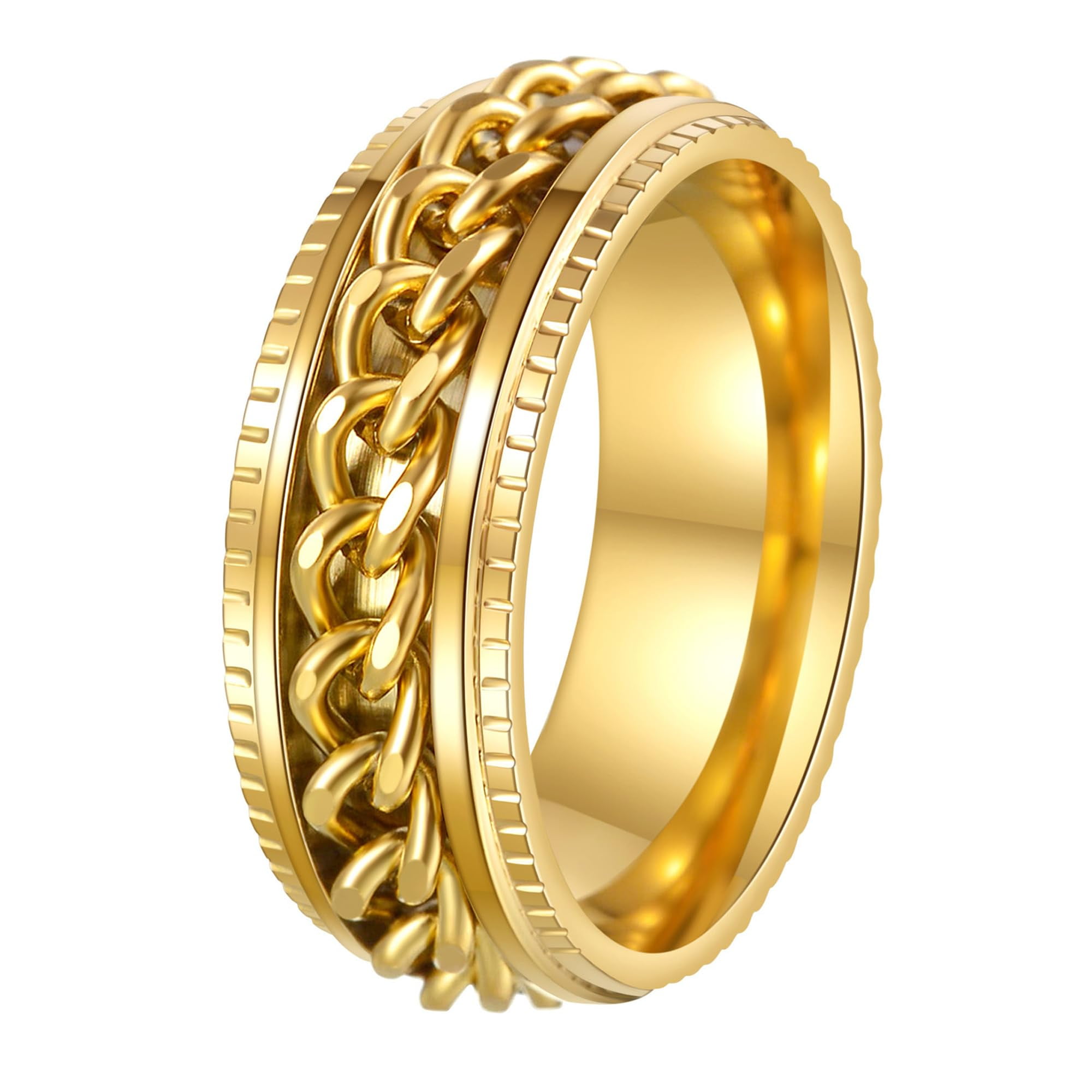 Fidget Rings Anxiety Rings for Men Women Chain Spinner Rings for Adults ...