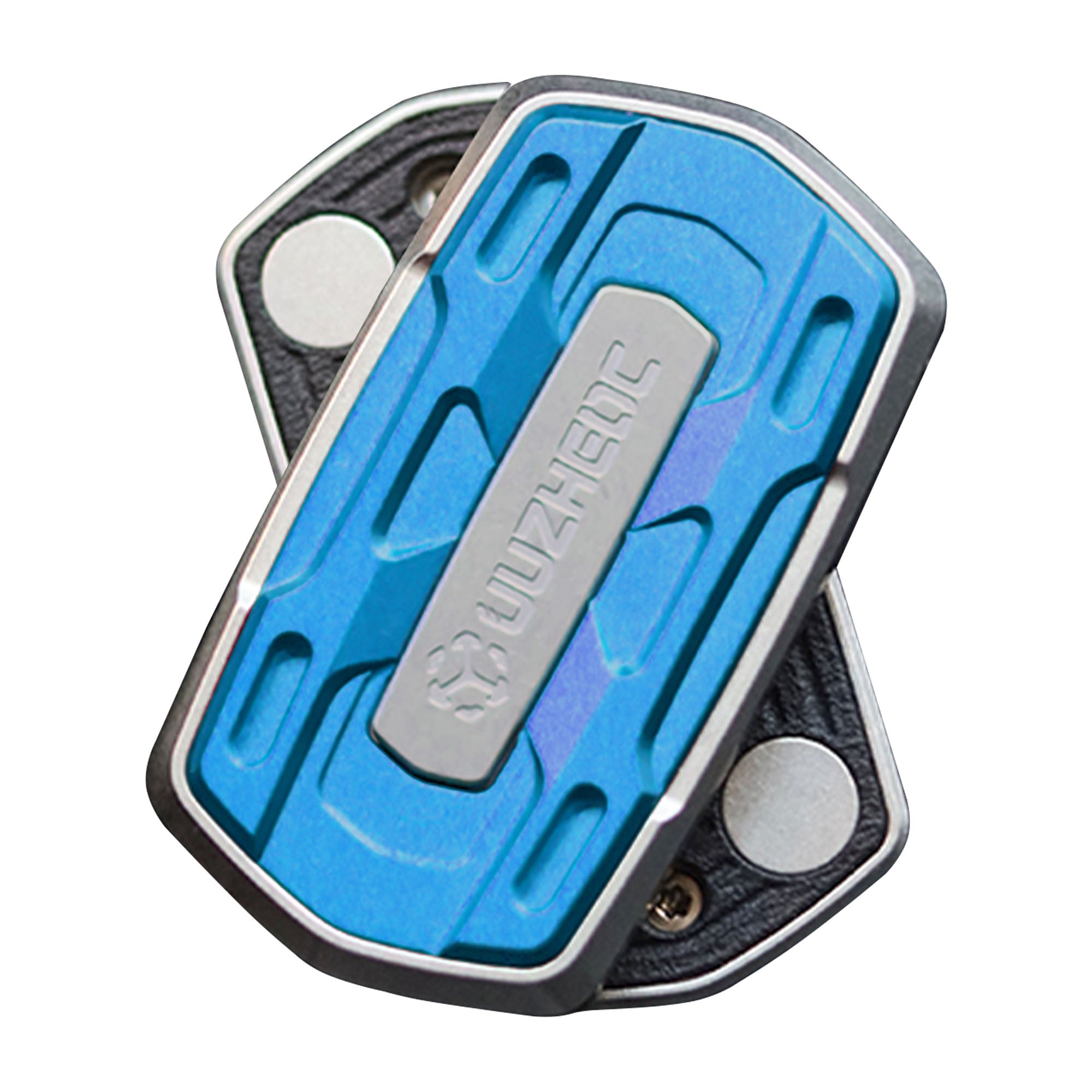 WANERSEN Titanium Blue Fidget Slider, Infinite Register EDC Haptic Coin ...