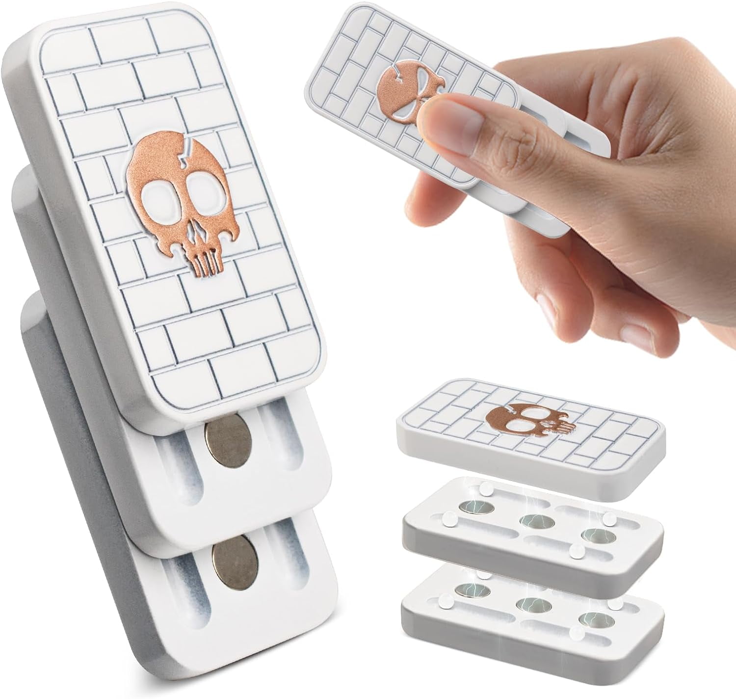 Fidget Slider - Push Skull Fidget Toys Adults, Relieve Stress Anxiety ...