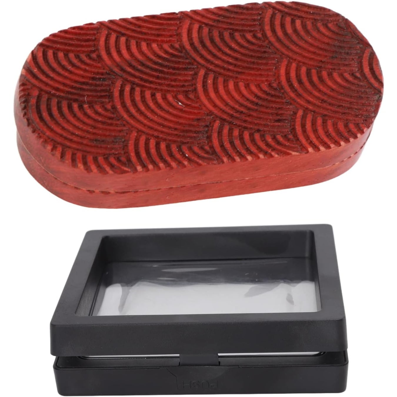 Fidget Slider Red Sandalwood Stress Relief Engraved Fingertip Fidget ...