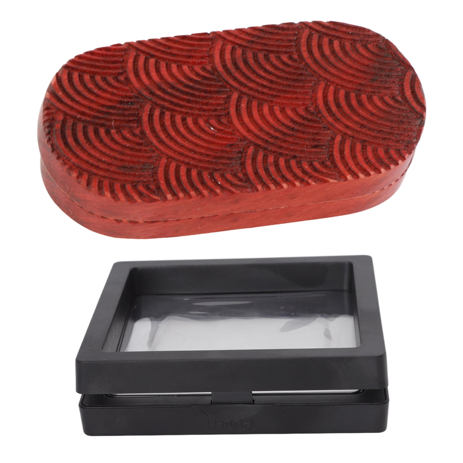 Fidget Slider Red Sandalwood Stress Relief Engraved Fingertip Fidget ...