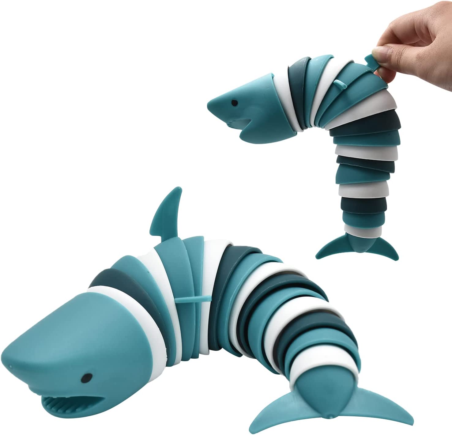 Fidget Slug, 3D Articulated Stretch Shark Stress Reliever, Sensory ...