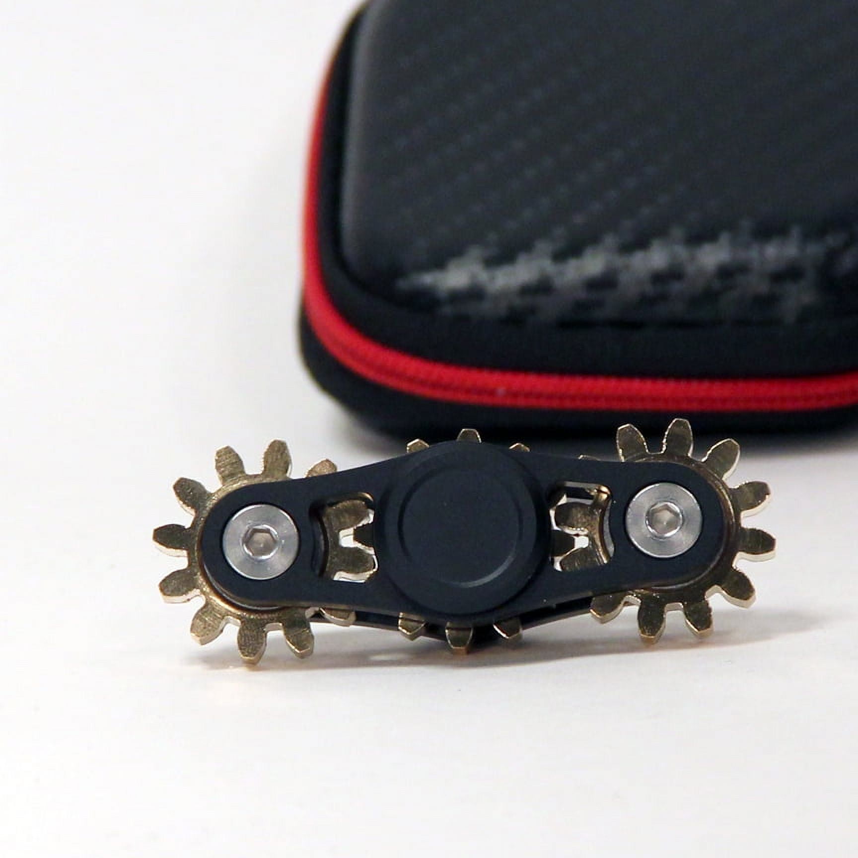 Fidget Spinner- 3 GEAR- Spins 2 Ways! with Carry Pouch and Storage Case ...