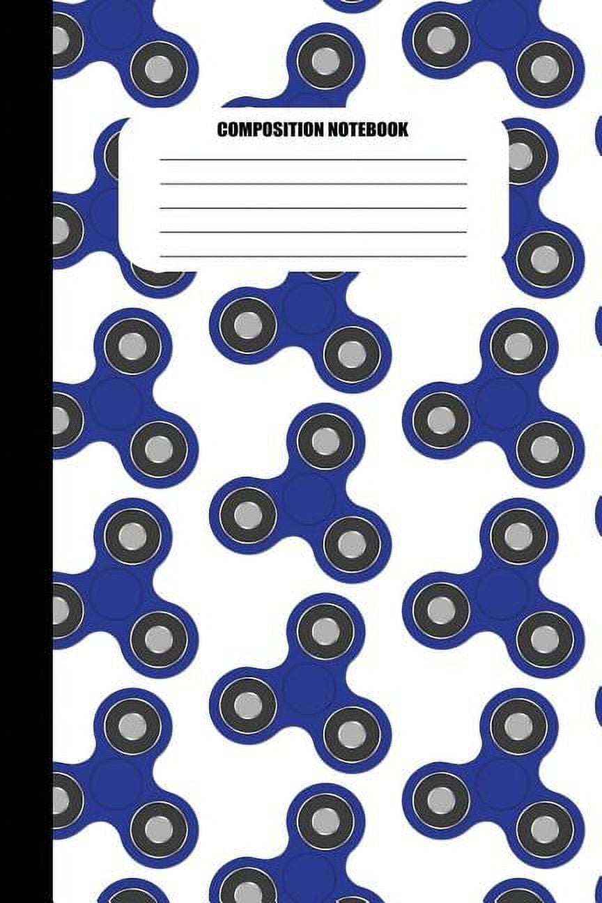 Fidget Spinners: Composition Notebook: Blue Fidget Spinners on White ...