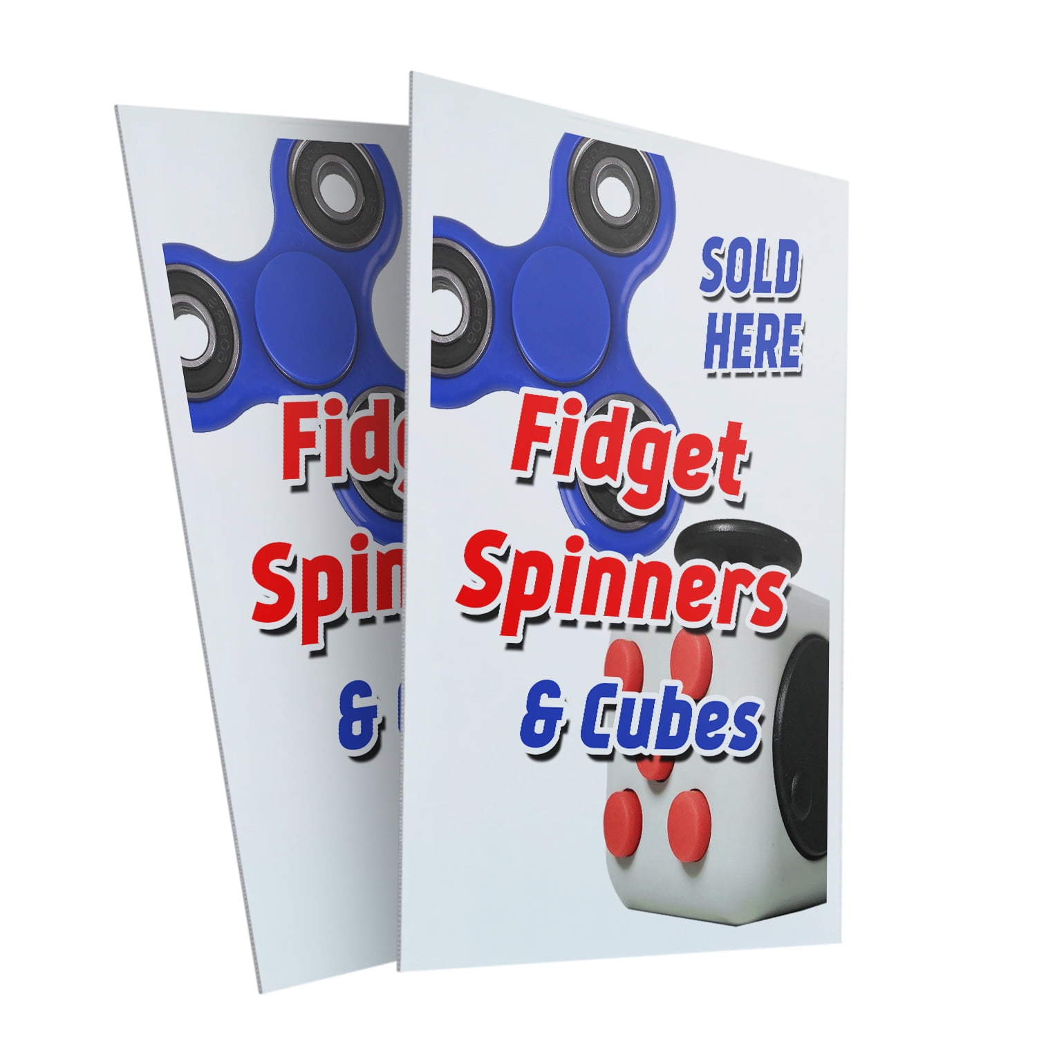 Fidget Spinners & Cubes (2-PACK) 24" x 36" Plastic Signs | Sign Insert ...
