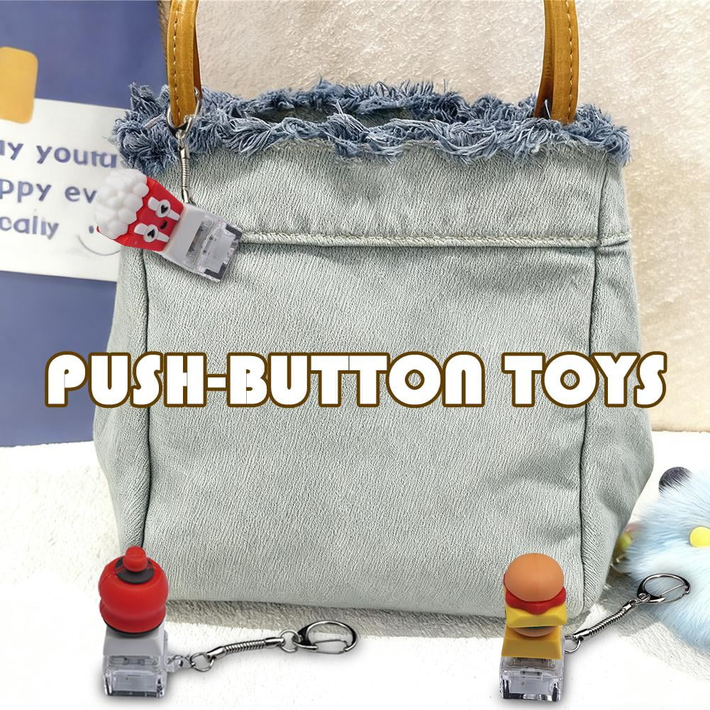 Fidget Toy Keycap Keychain Stress Relief Clicker, Cute Keyboard Keycap ...