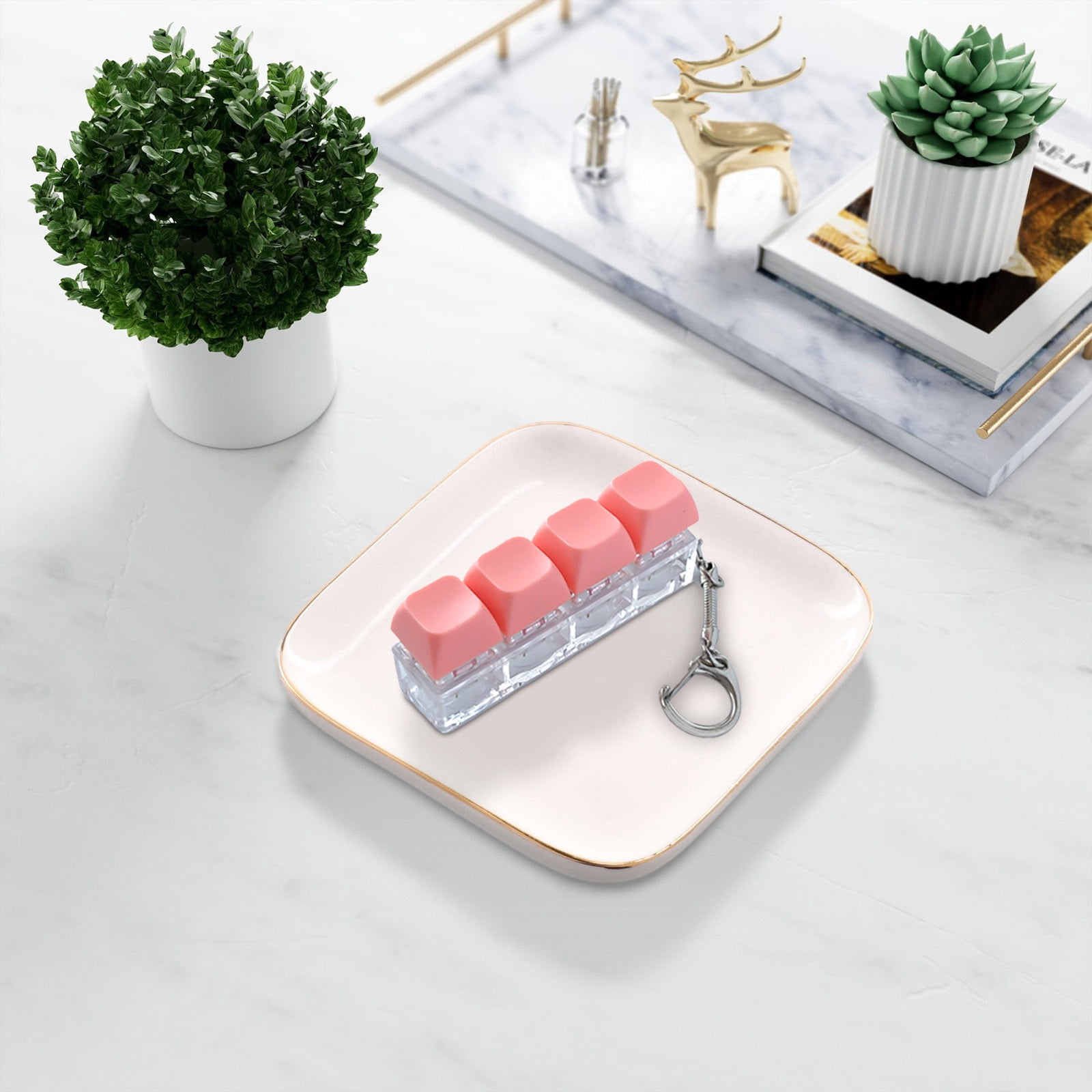 Fidget Toy Keychain 4-in-1 Keyboard Theme | Pressable Button Stress ...