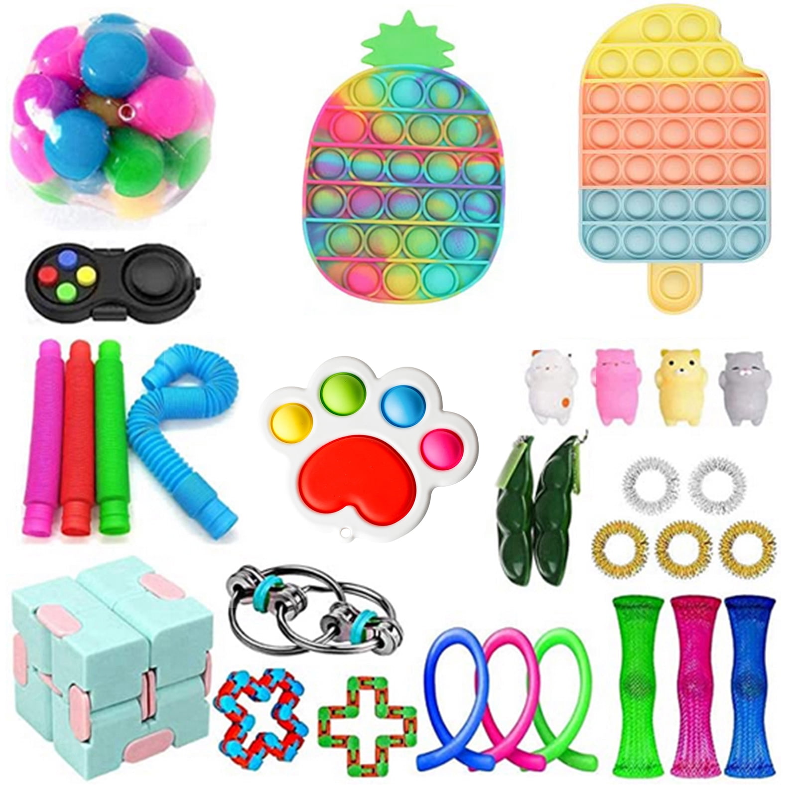 Fidget Toy Set,Cheap Fidget Pack for Kid Adults,Dimple Toy Stress Relief - Walmart.com