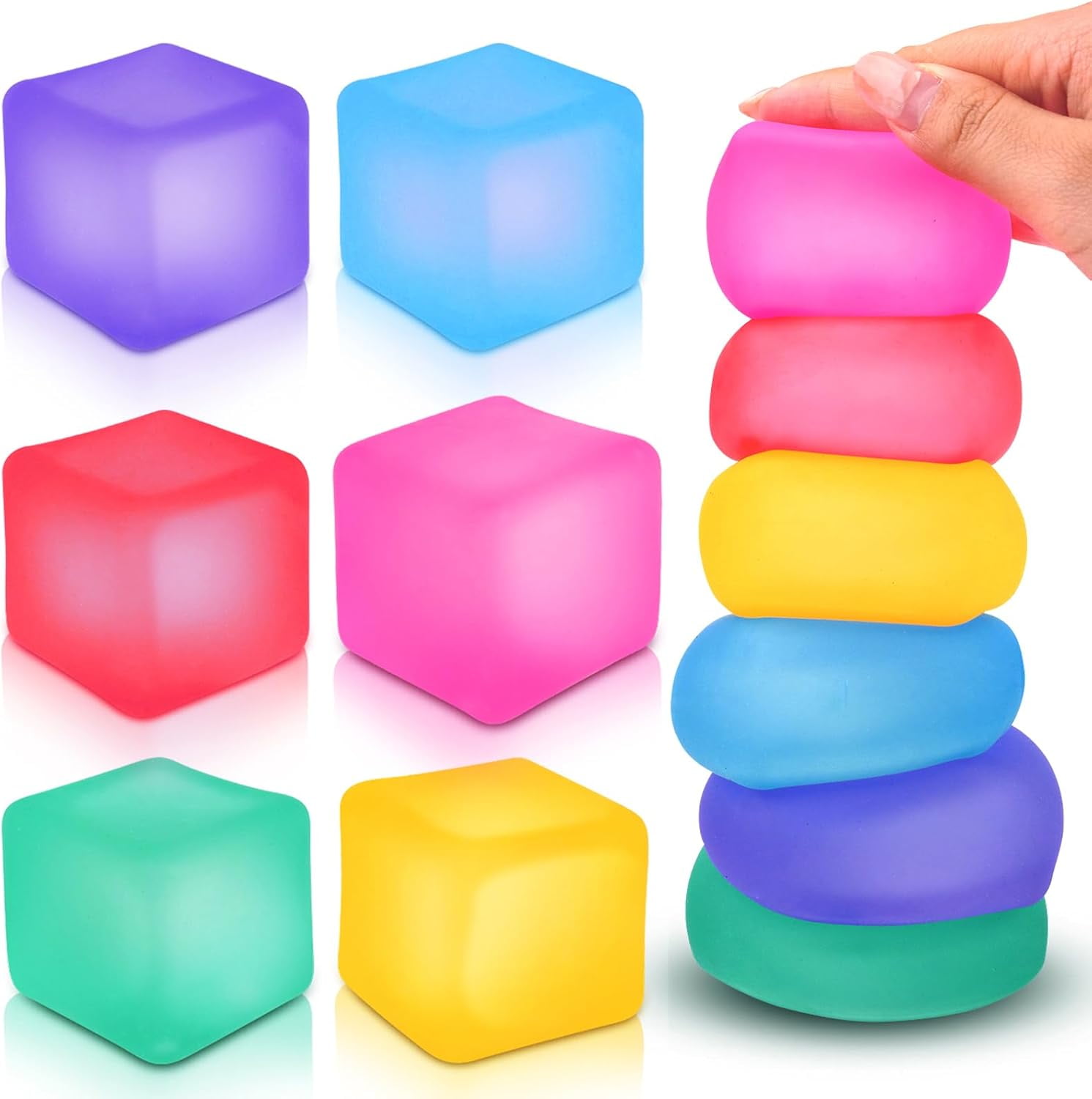 Fidget Toy Stress Cube 6 Pack - Squishy Fidget Toys for Relaxation ...